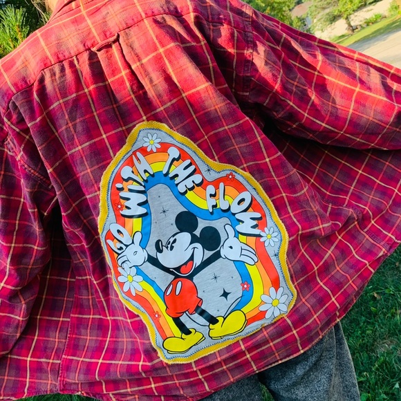 Shirts | Disney Mickey Mouse Up Cycled Flannel | Poshmark